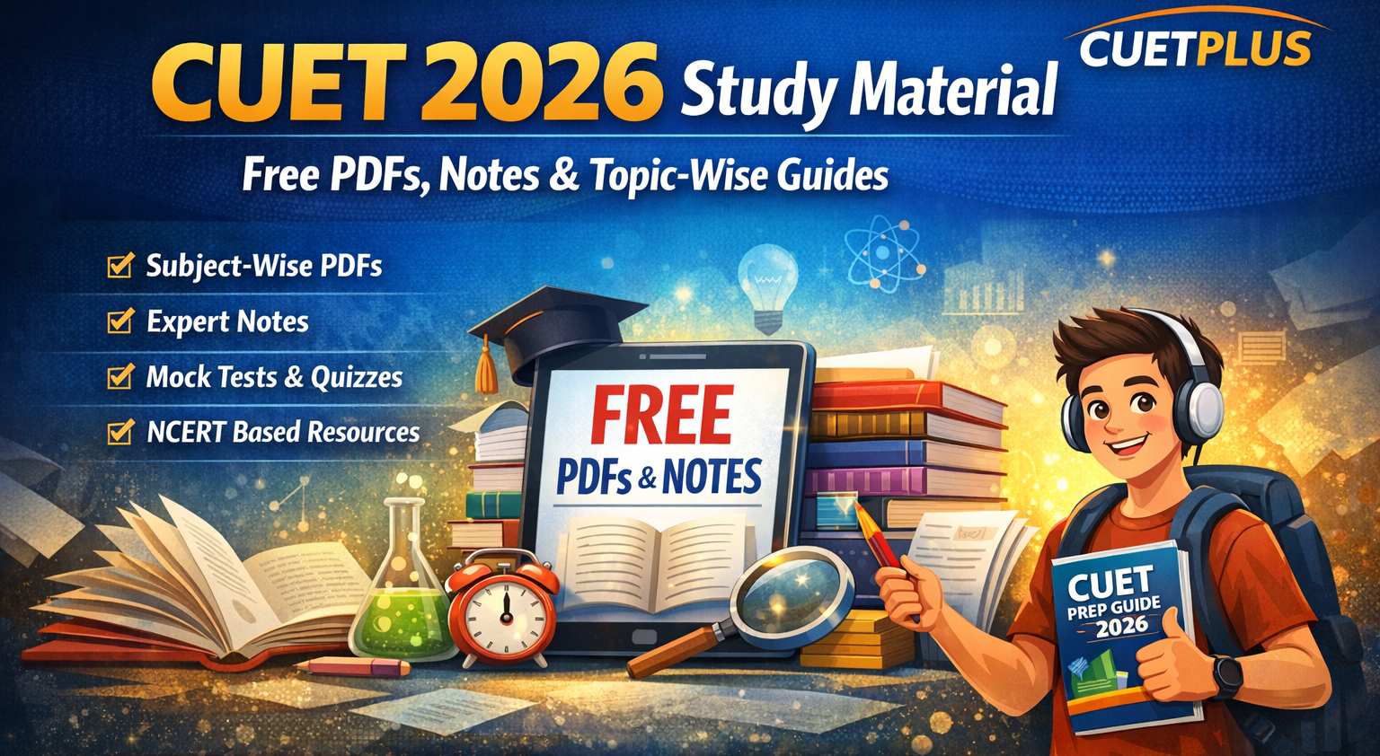 CUET study material 2026, CUET notes free PDF
